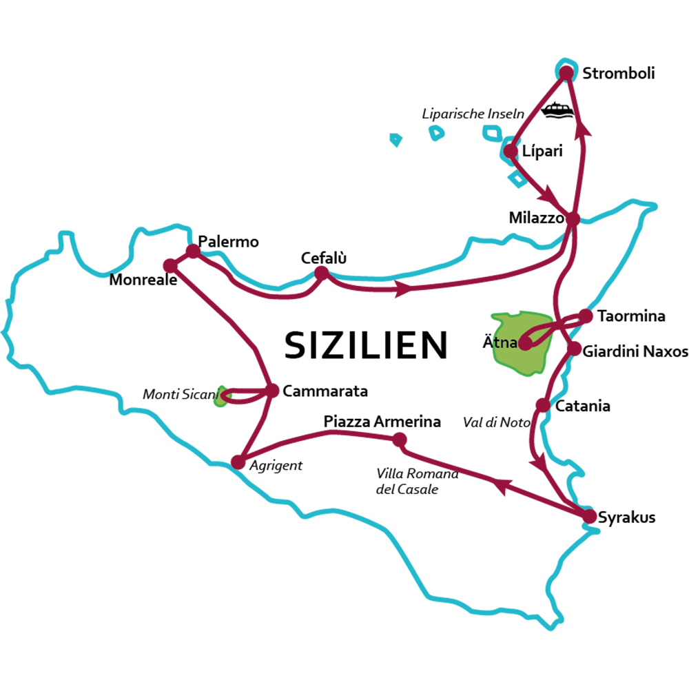 Catania Sizilien Karte Gradova